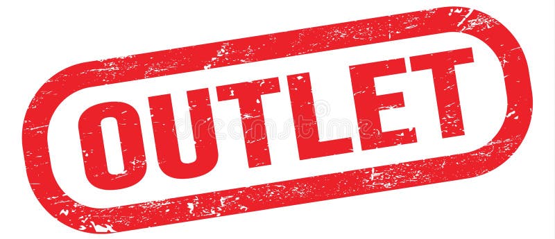 OUTLET, Text on Red Rectangle Stamp Sign Stock Illustration ...