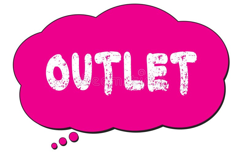 OUTLET Text Written in a Violet Speech Bubble Stock Illustration ...