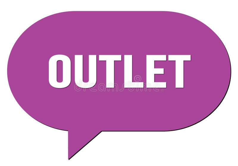 OUTLET Text Written in a Violet Speech Bubble Stock Illustration ...