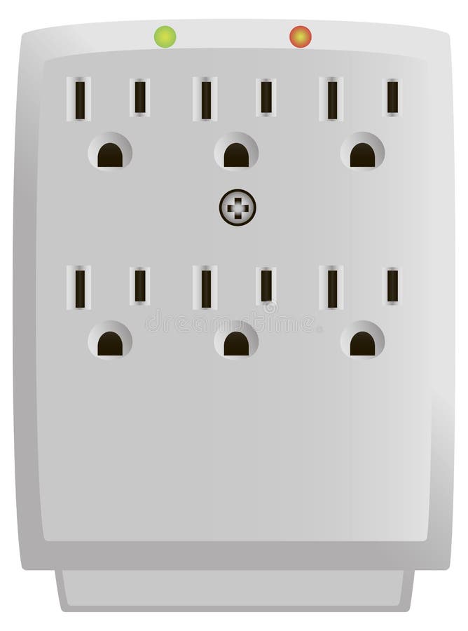 Outlet Wall-Mount Surge Protector Stock Vector - Illustration of double ...