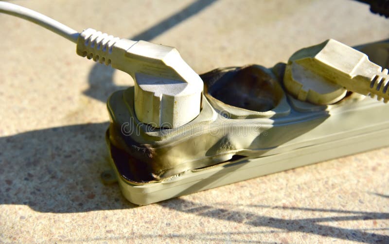 Outlets with Switche Caught Fire in Room. Overloaded Electrical Current ...