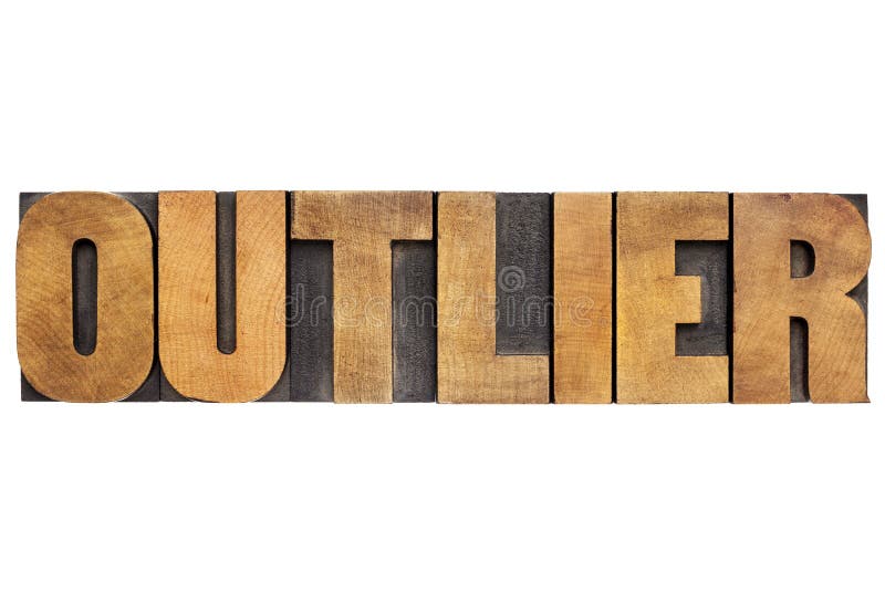 Outlier word in wood type stock photo. Image of type - 37686886