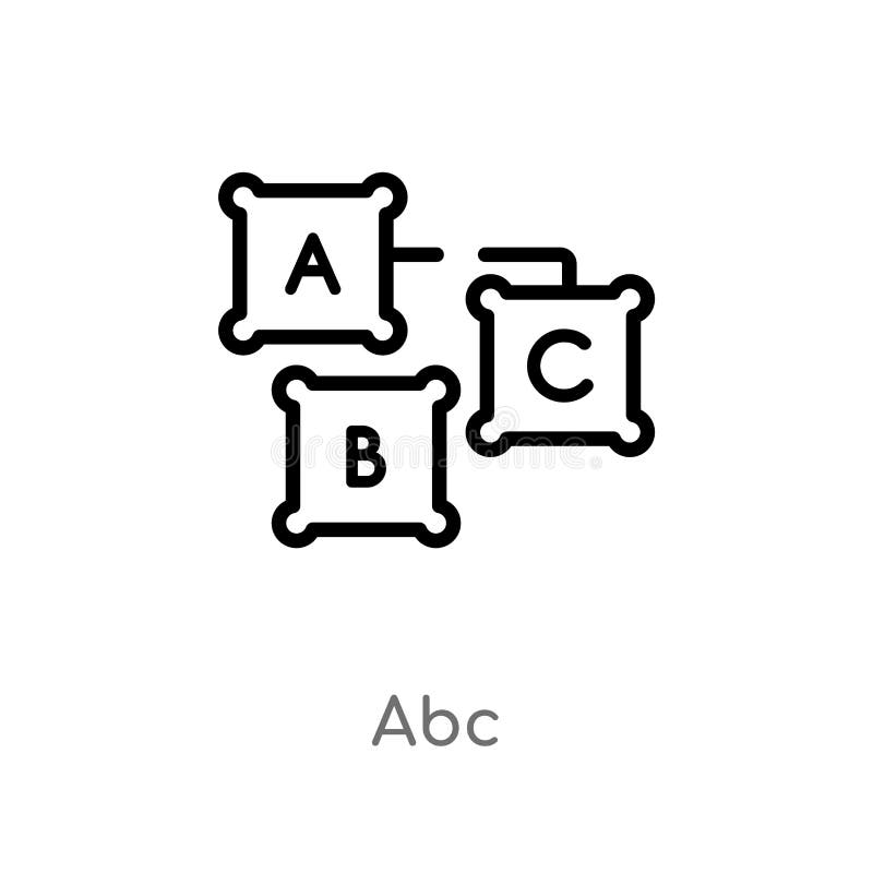Outline Abc Vector Icon. Isolated Black Simple Line Element ...