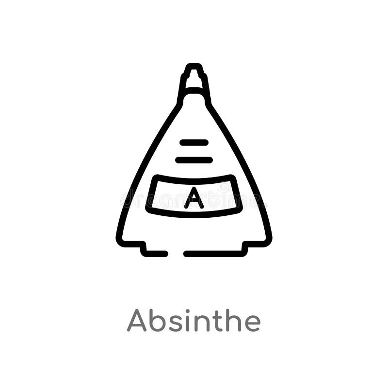 Outline Absinthe Vector Icon. Isolated Black Simple Line Element ...