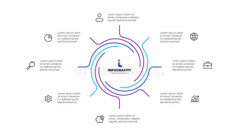 Outline Abstract Element for Infographic. Template for Cycle Diagram ...