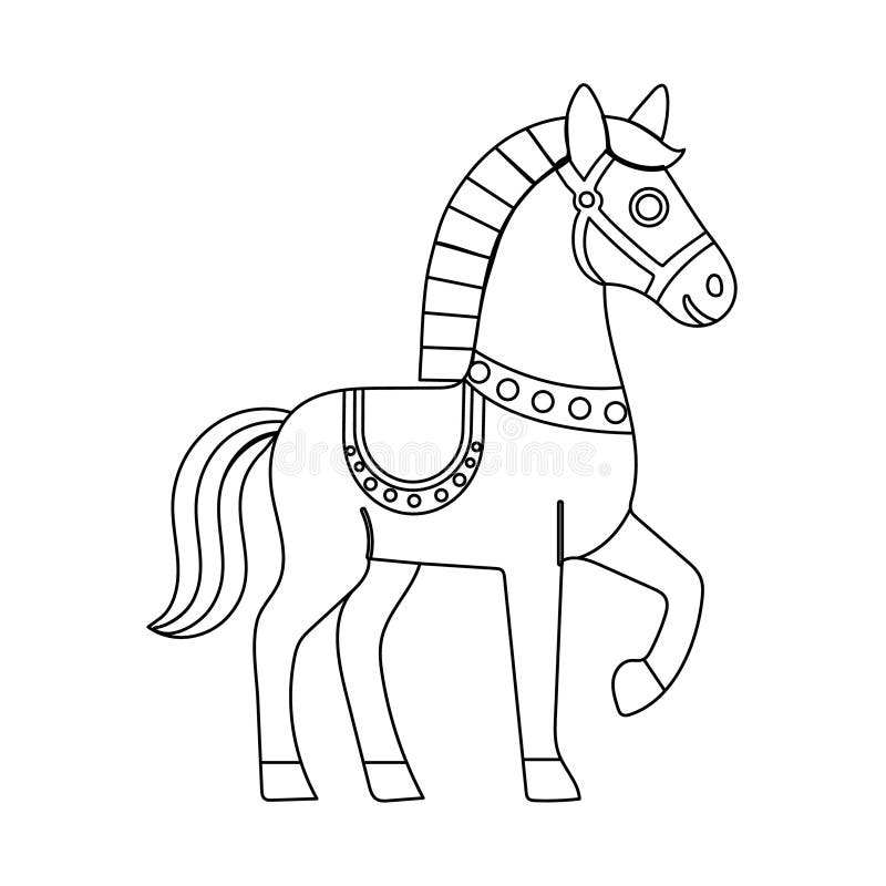 Outline Abstract Geometric Horse on White Background Stock Illustration ...