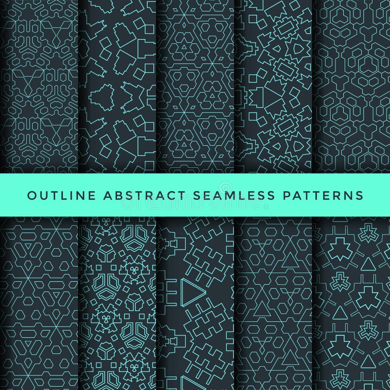 Abstract Outline Seamless Pattern Stock Vector - Illustration of ...