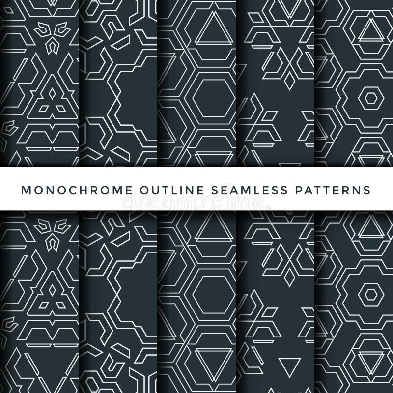 Abstract Outline Seamless Pattern Stock Vector - Illustration of ...