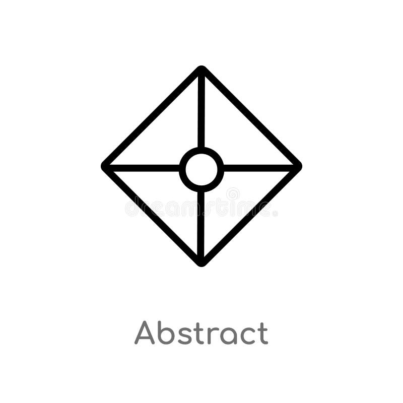 Outline Abstract Vector Icon Isolated Black Simple Line Element