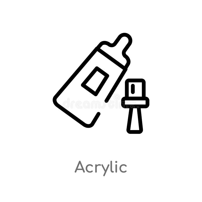 Outline Acrylic Vector Icon. Isolated Black Simple Line Element ...