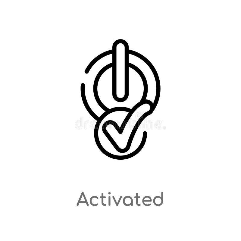 Outline Activated Vector Icon. Isolated Black Simple Line Element ...