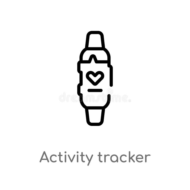 Outline Activity Tracker Vector Icon. Isolated Black Simple Line ...