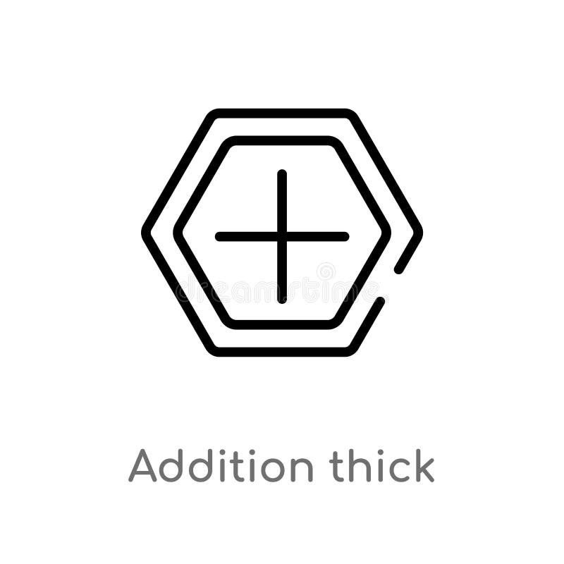 Outline Addition Thick Vector Icon. Isolated Black Simple Line Element ...