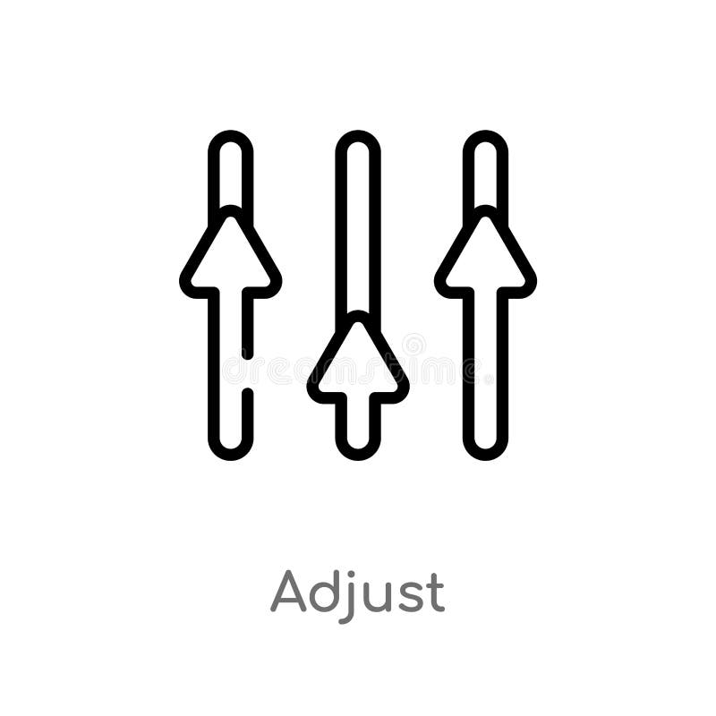 Outline Adjust Vector Icon. Isolated Black Simple Line Element ...