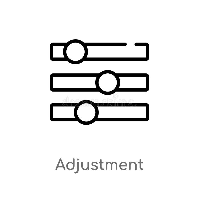 Outline Adjustment Vector Icon. Isolated Black Simple Line Element ...