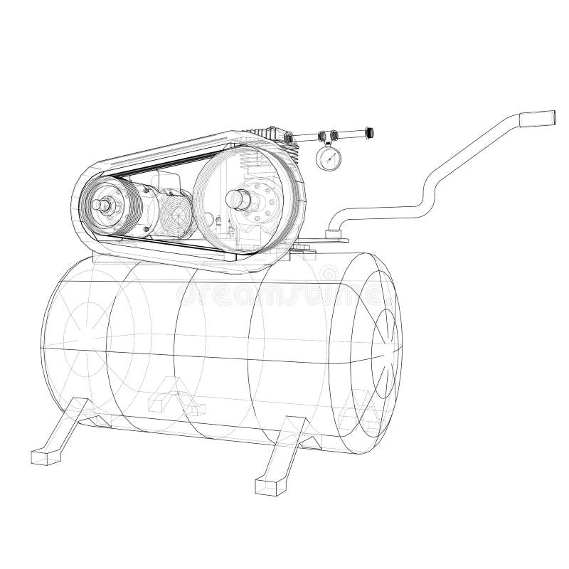 Outline Air compressor stock illustration. Illustration of industrial ...