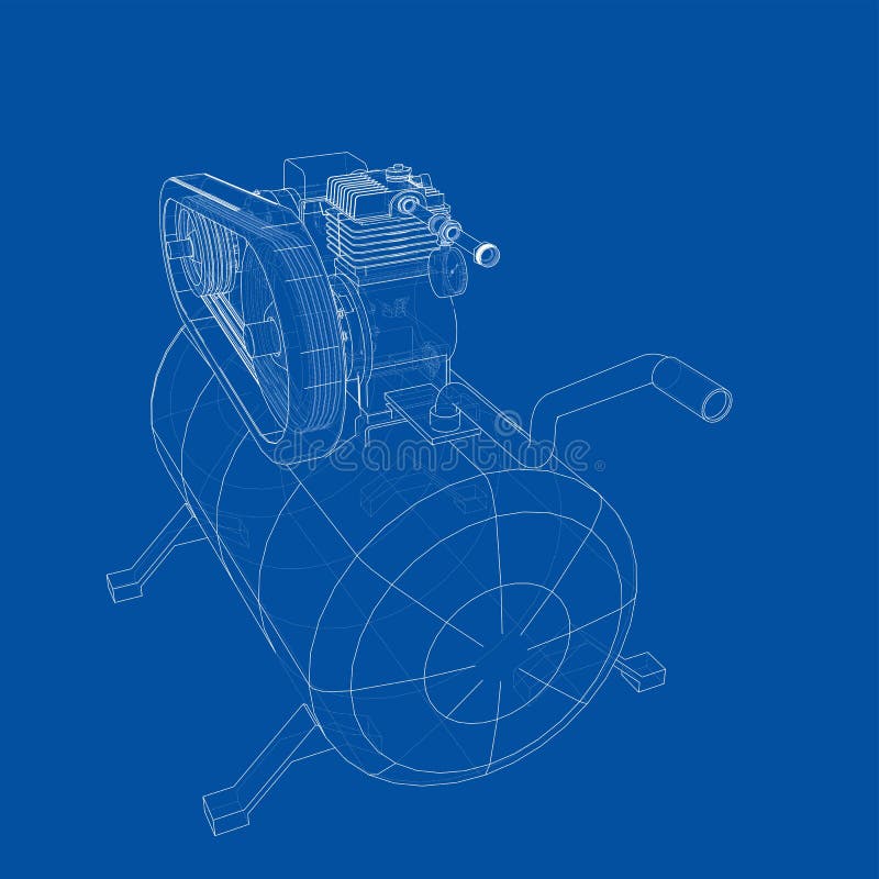 Outline Air compressor stock illustration. Illustration of motor ...