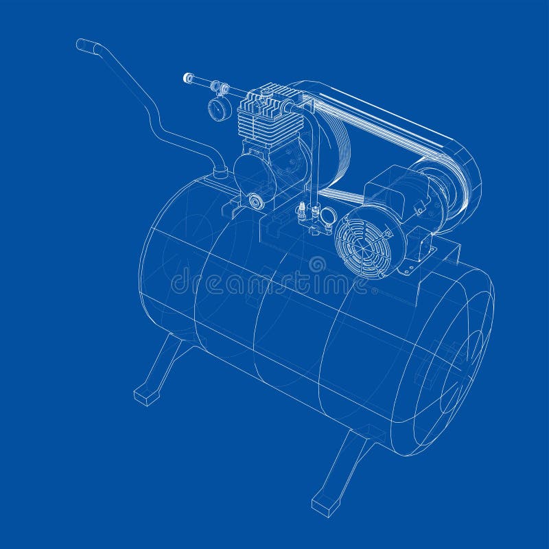 Outline Air compressor stock illustration. Illustration of handle ...