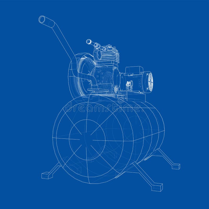 Outline Air compressor stock illustration. Illustration of graphic ...