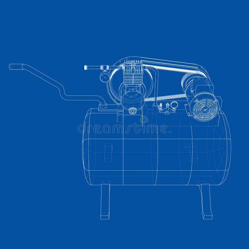 Outline Air compressor stock illustration. Illustration of graphic ...