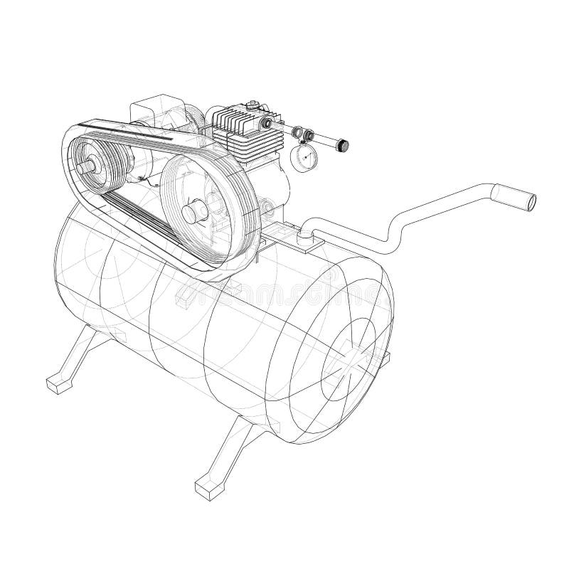 Outline Air compressor stock illustration. Illustration of compressor ...