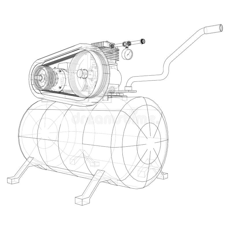 Outline Air compressor stock illustration. Illustration of compression ...