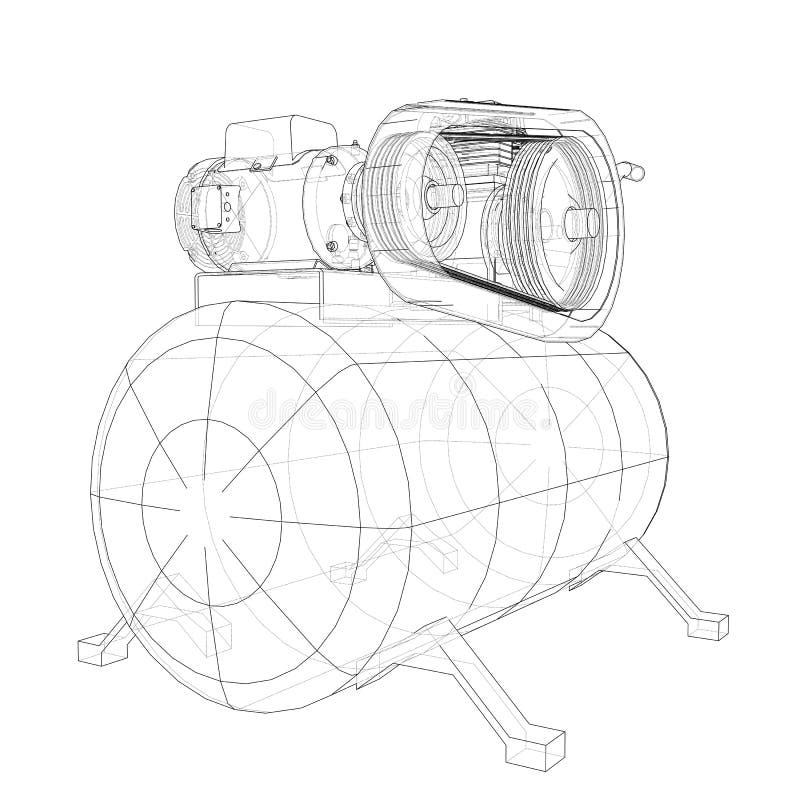 Outline Air compressor stock illustration. Illustration of electrical ...