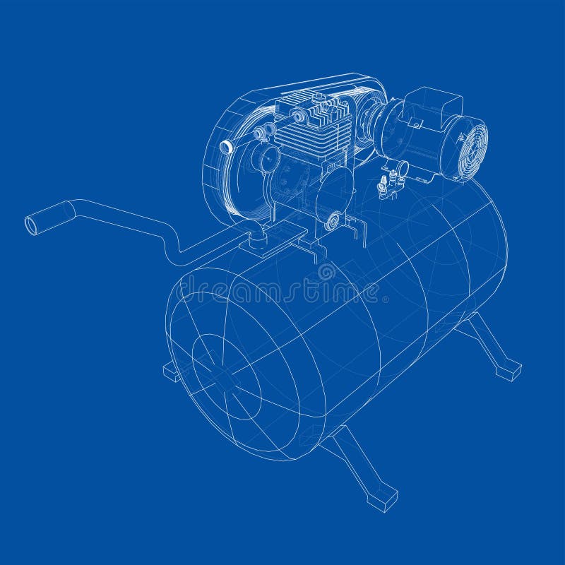 Outline Air compressor stock illustration. Illustration of graphic ...