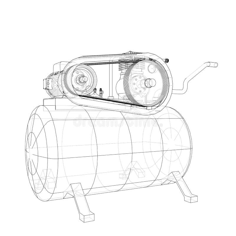 Outline Air Compressor. Vector Stock Vector - Illustration of icon ...