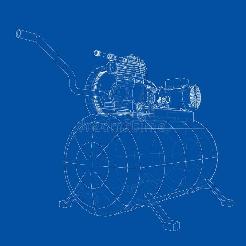 Outline Air Compressor. Vector Stock Vector - Illustration of ...