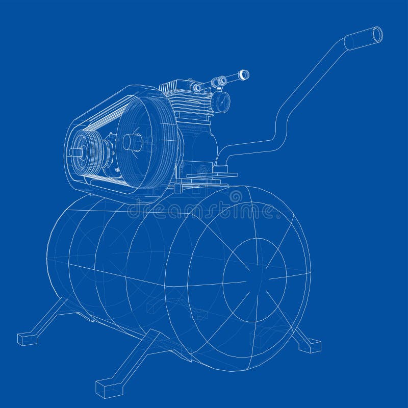 Outline Air Compressor. Vector Stock Vector - Illustration of design ...