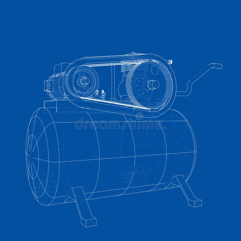 Outline Air Compressor. Vector Stock Vector - Illustration of ...