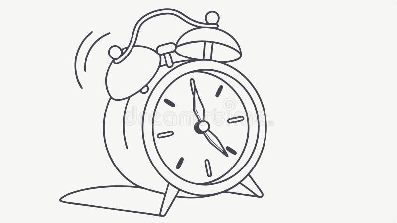 Outline of an Alarm Clock with Ringing Motion, Vector Design Generative ...