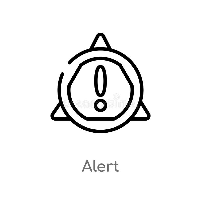 Outline Alert Vector Icon. Isolated Black Simple Line Element ...