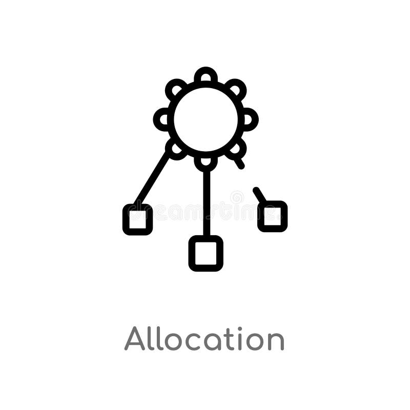 Outline Allocation Vector Icon. Isolated Black Simple Line Element ...