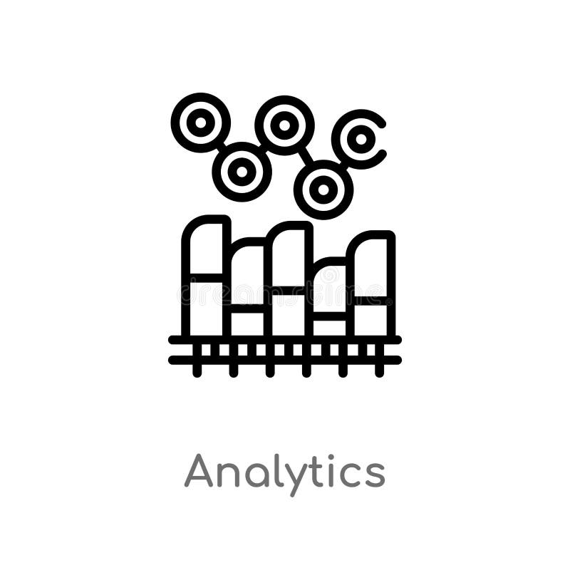 Outline Analytics Vector Icon. Isolated Black Simple Line Element ...