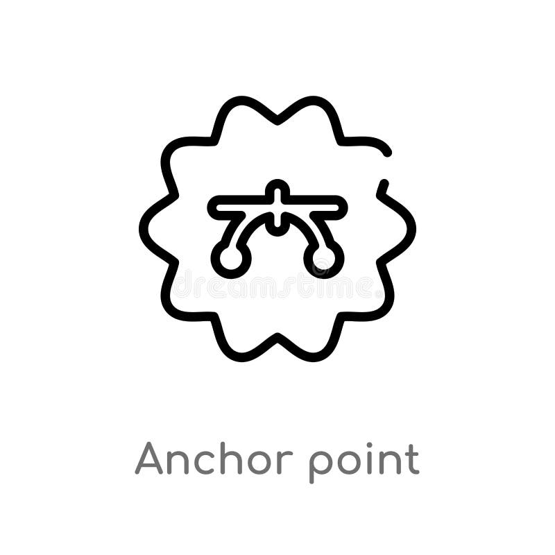 Outline Anchor Point Vector Icon. Isolated Black Simple Line Element ...