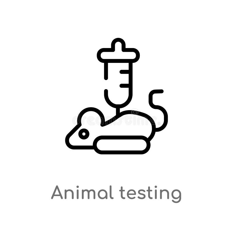 Outline Animal Testing Vector Icon. Isolated Black Simple Line Element ...