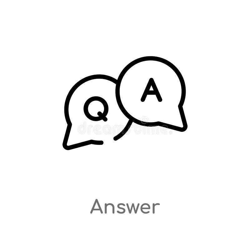 Outline Answer Vector Icon. Isolated Black Simple Line Element ...
