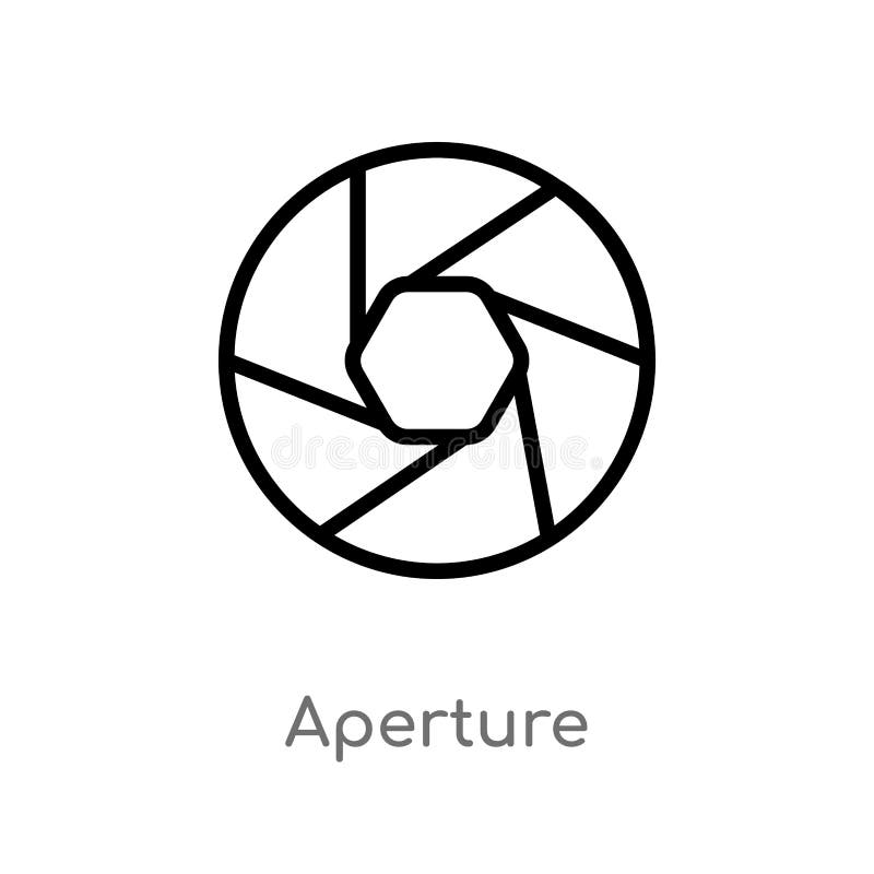 Outline Aperture Vector Icon. Isolated Black Simple Line Element ...