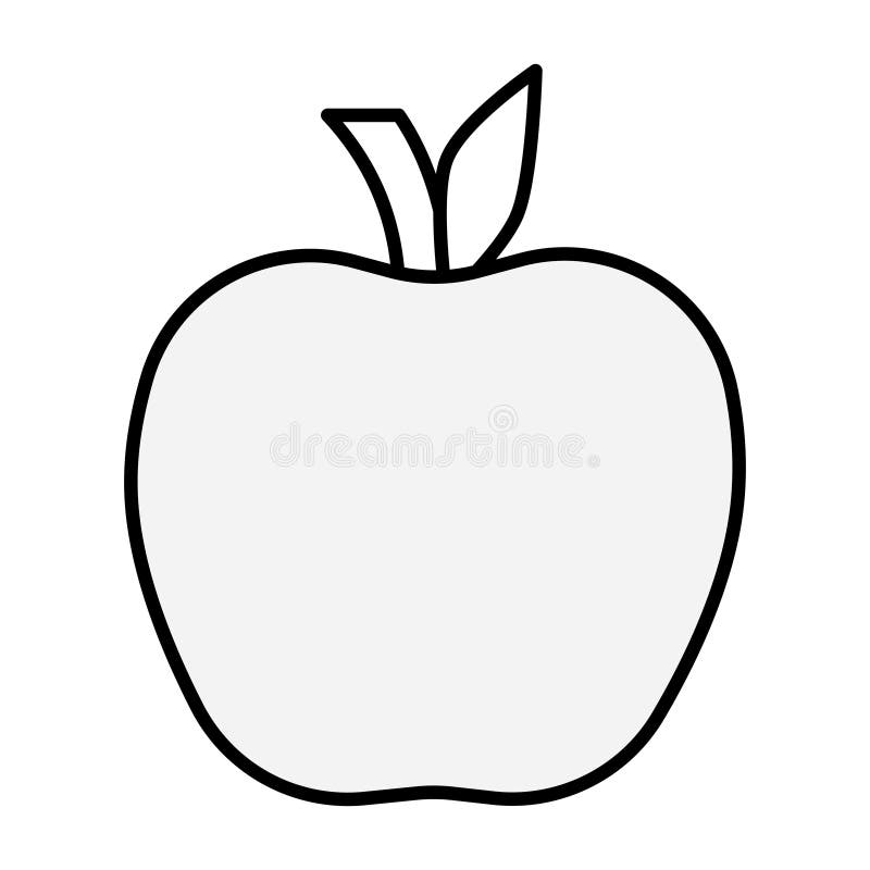 Outline of a big red apple stock vector. Illustration of apple - 3161491
