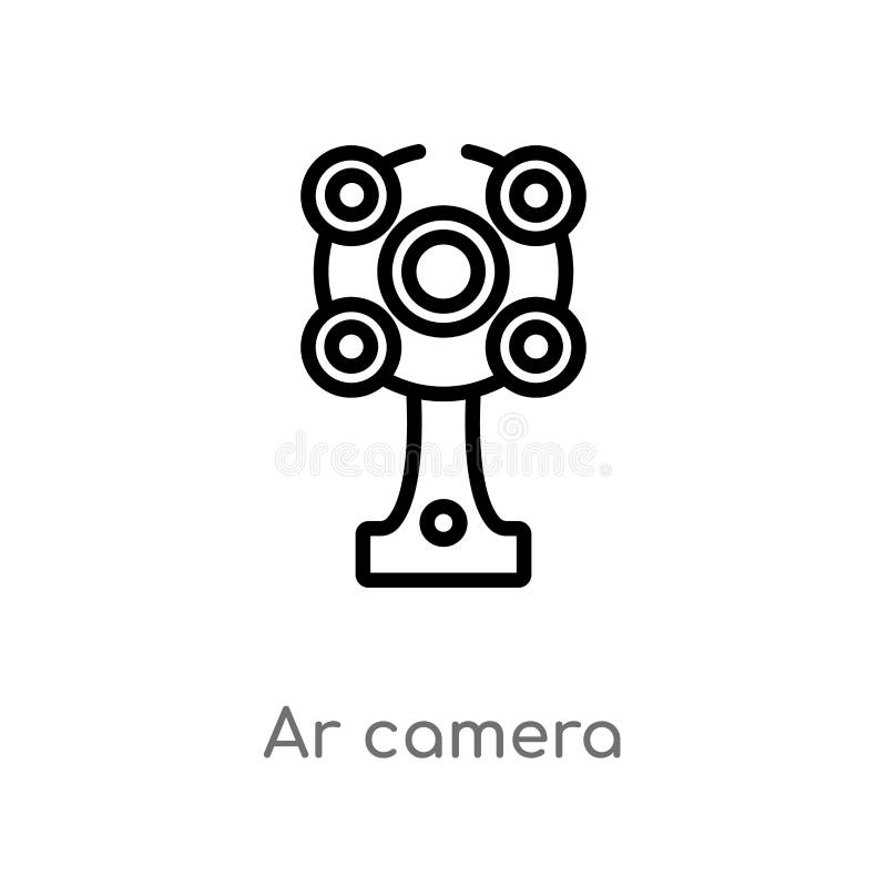 Outline Ar Camera Vector Icon. Isolated Black Simple Line Element ...