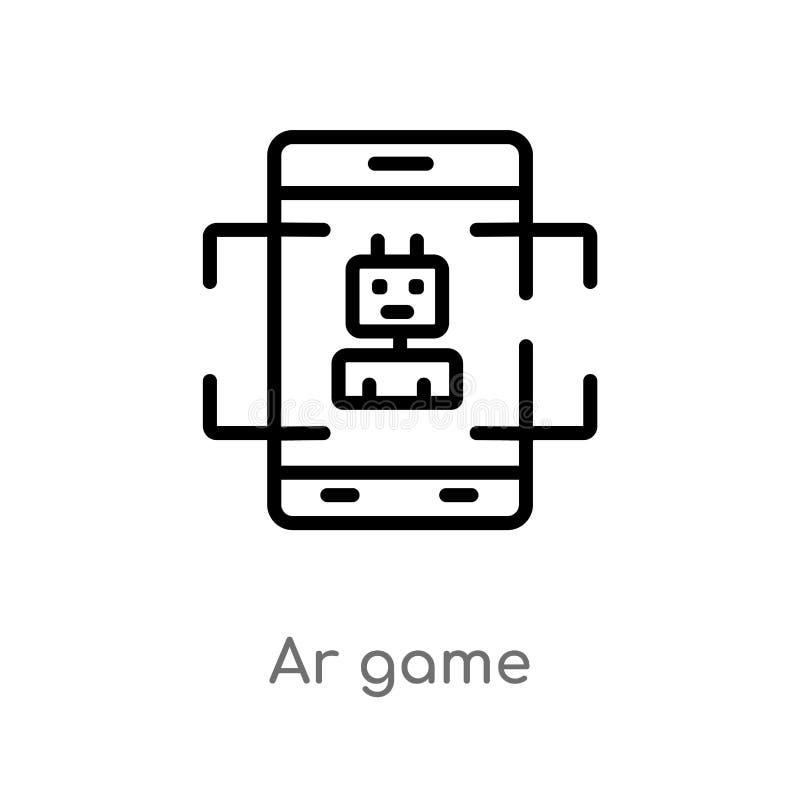 Outline Ar Game Vector Icon. Isolated Black Simple Line Element ...