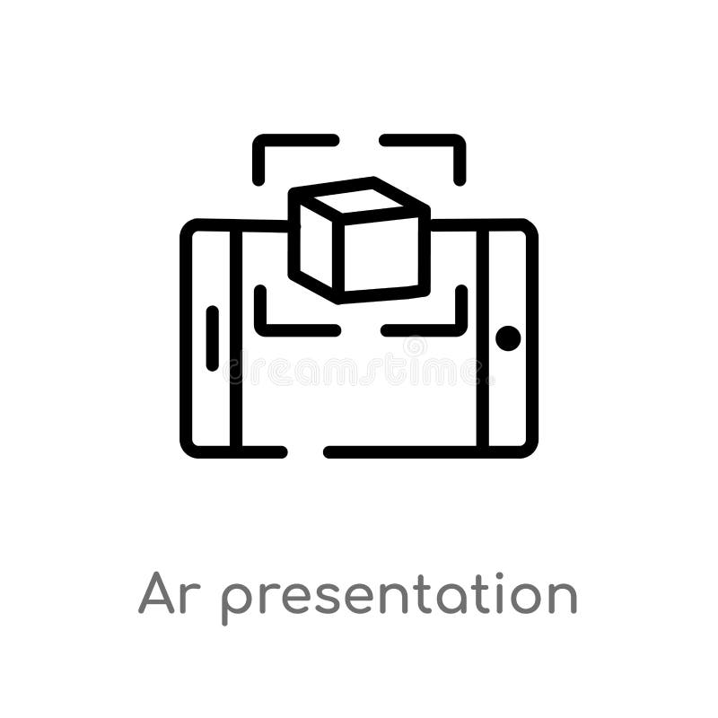 Outline Ar Presentation Vector Icon. Isolated Black Simple Line Element ...