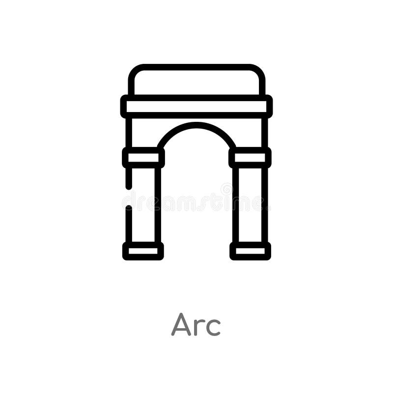 Outline Arc Vector Icon. Isolated Black Simple Line Element ...