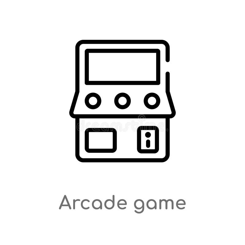 Outline Arcade Game Vector Icon. Isolated Black Simple Line Element ...