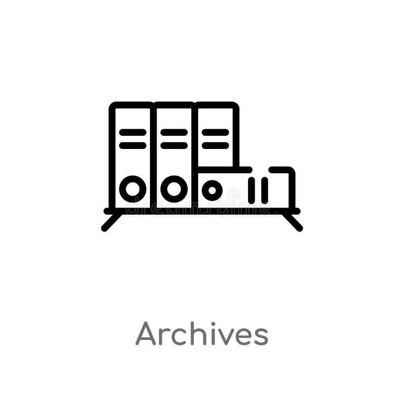 Outline Archives Vector Icon. Isolated Black Simple Line Element ...