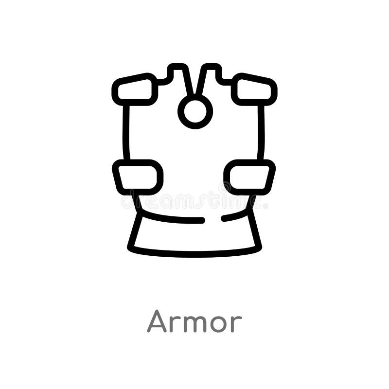 Outline Armor Vector Icon. Isolated Black Simple Line Element ...