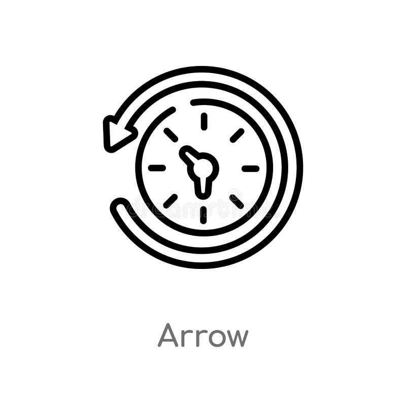 Outline Arrow Vector Icon. Isolated Black Simple Line Element ...