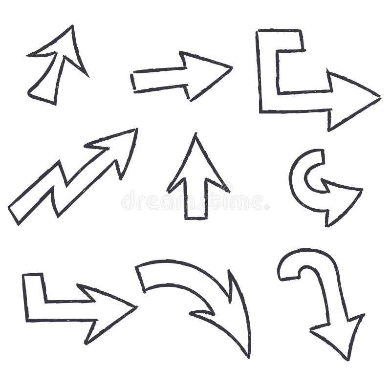 Outline arrows stock vector. Illustration of drawing - 140265045